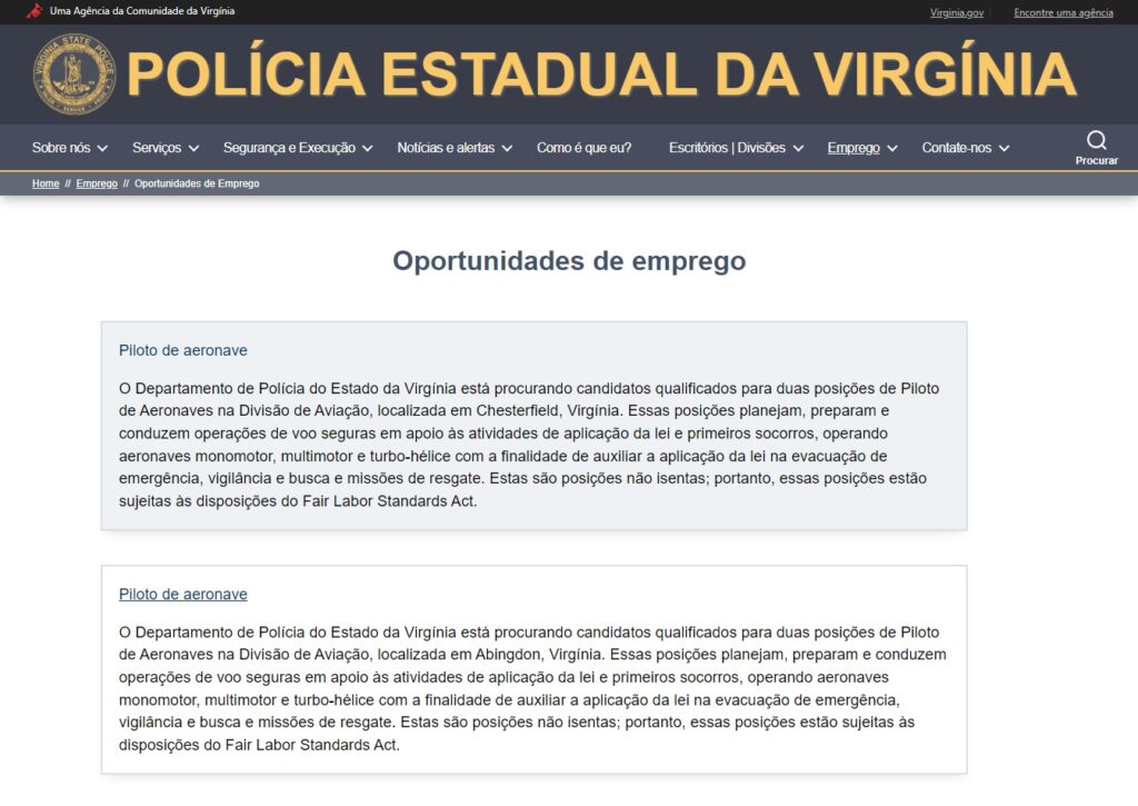 Programa de ambulância aérea MedFlight da Polícia da Virgínia tem horas ...